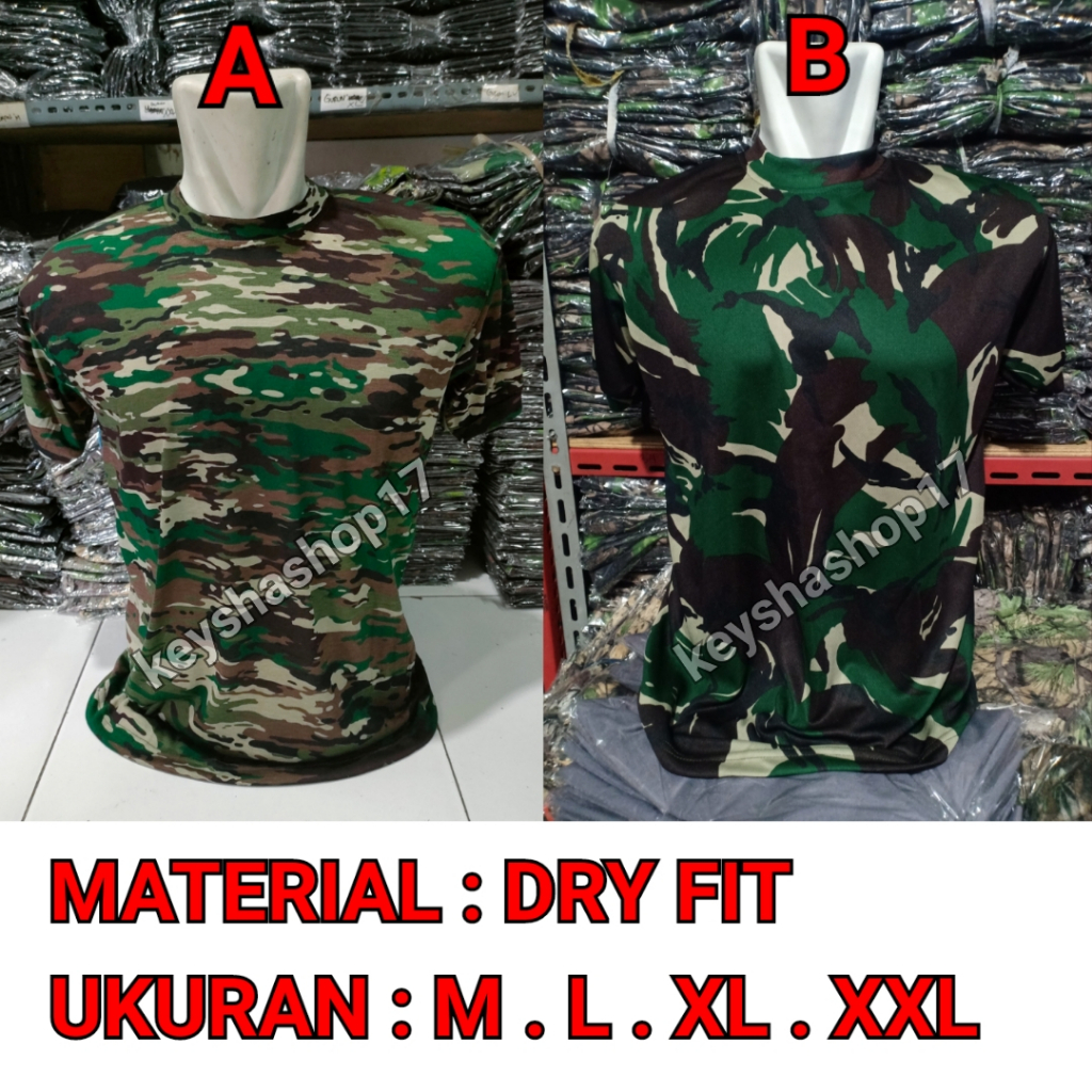 Jual Kaos loreng TNI AD / malpinas bahan jersey dryfit model lengan pendek | Shopee Indonesia