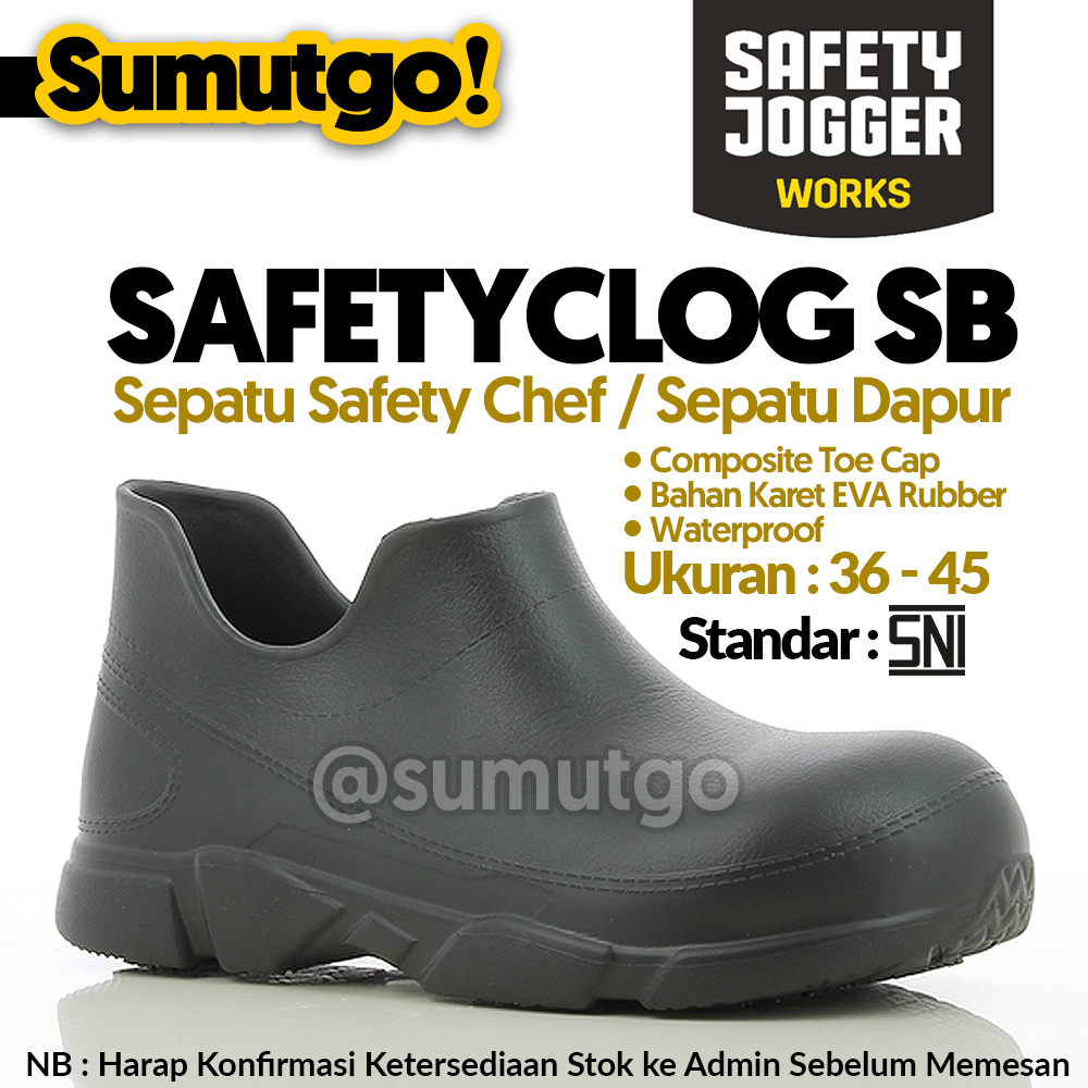 Jual Sepatu Karet SAFETY JOGGER SAFETYCLOG / Sepatu Chef Koki Dapur Safety Clog Kerja Pendek Low ...