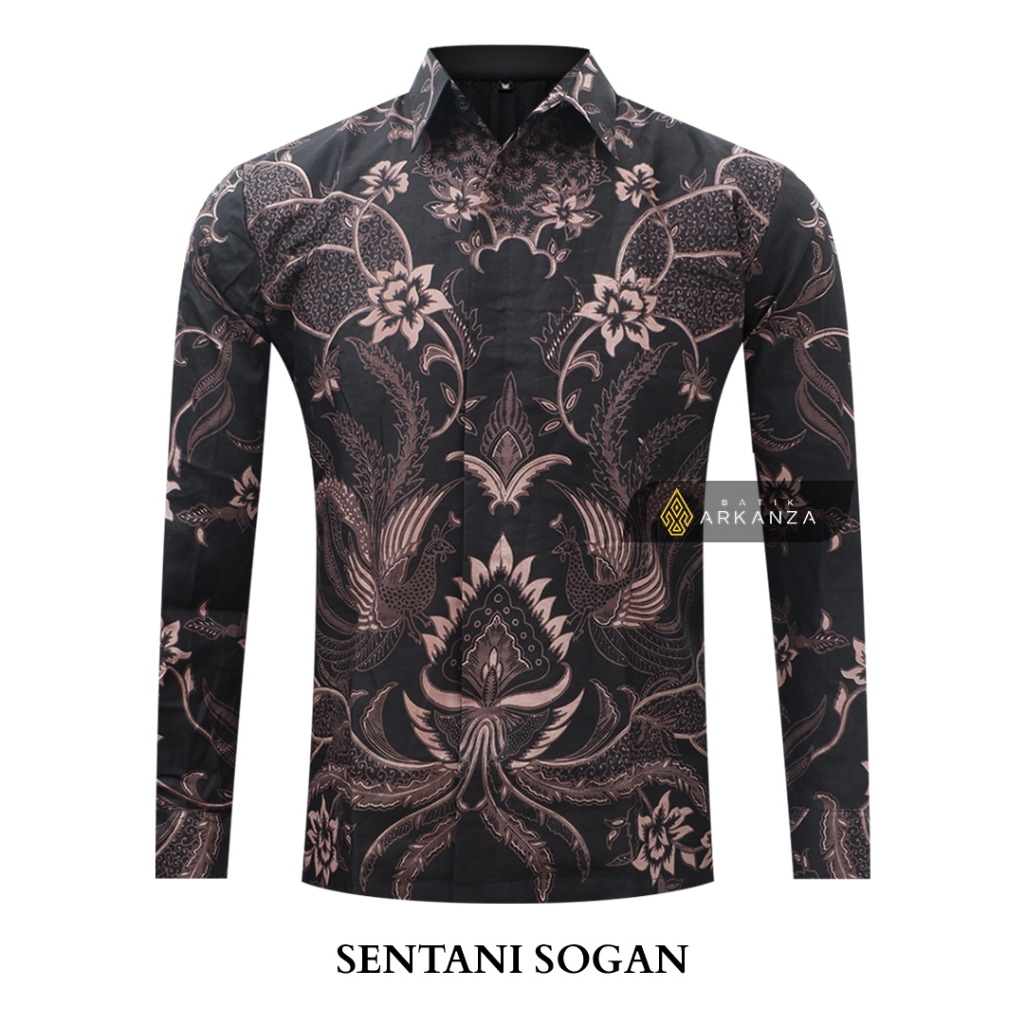 Jual BATIK ARKANZA Motif SENTANI SOGAN Hem Atasan Kemeja Baju Batik Pria Cowok Laki Laki Slimfit ...