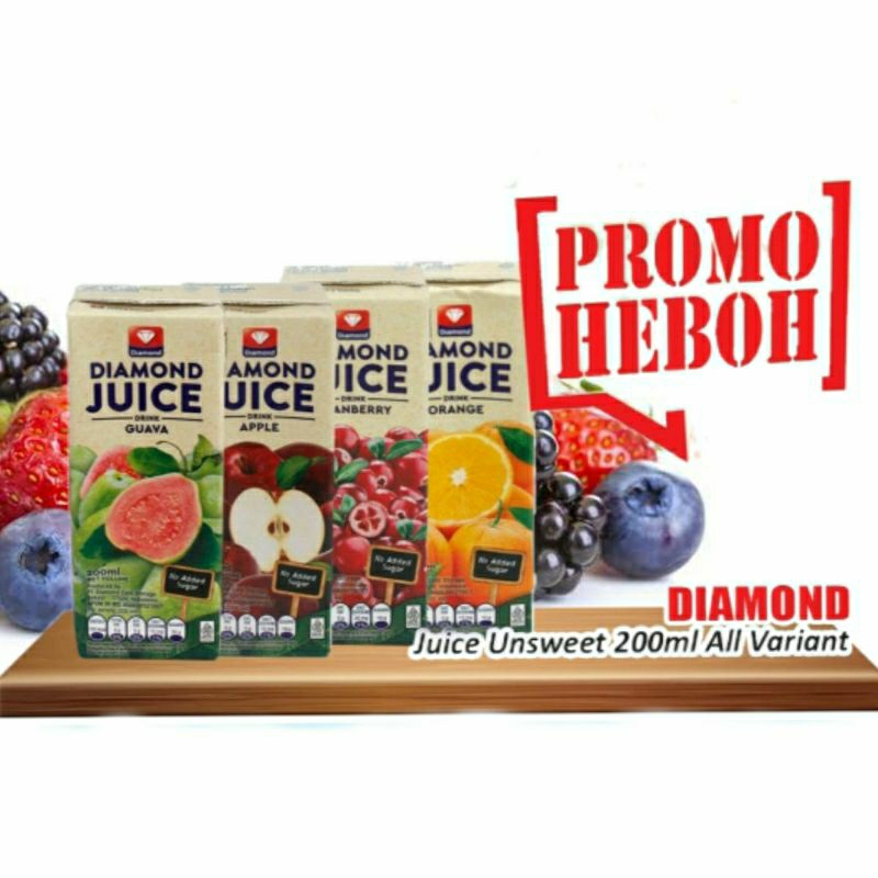 Jual Diamond Juice Sugar Free 200Ml Diamond jus Sari Buah asli | Shopee ...