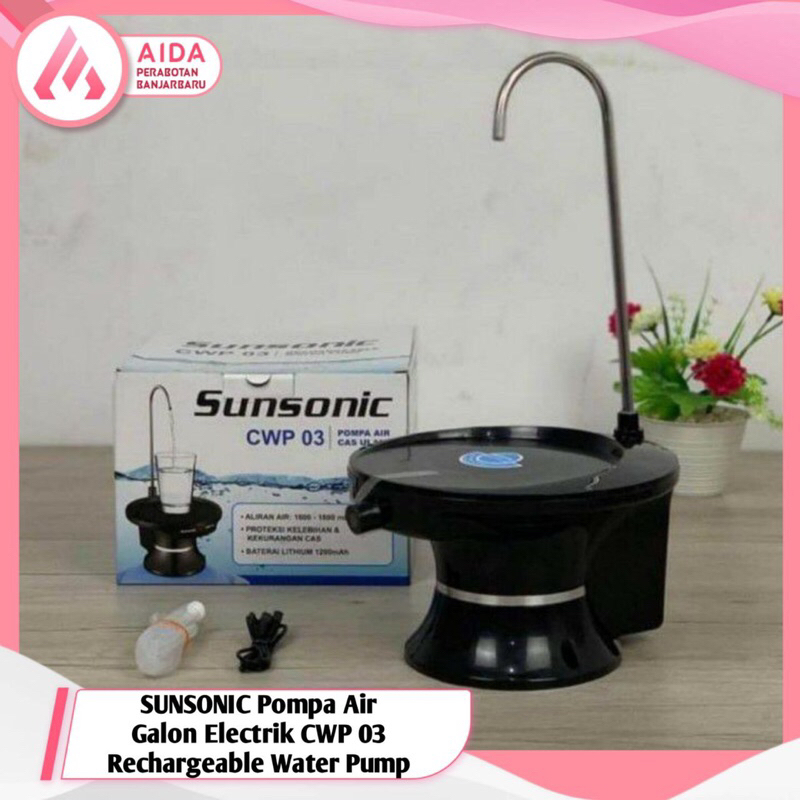 Jual SUNSONIC Pompa Air Galon Electrik CWP 03 Rechargeable Water Pump ...