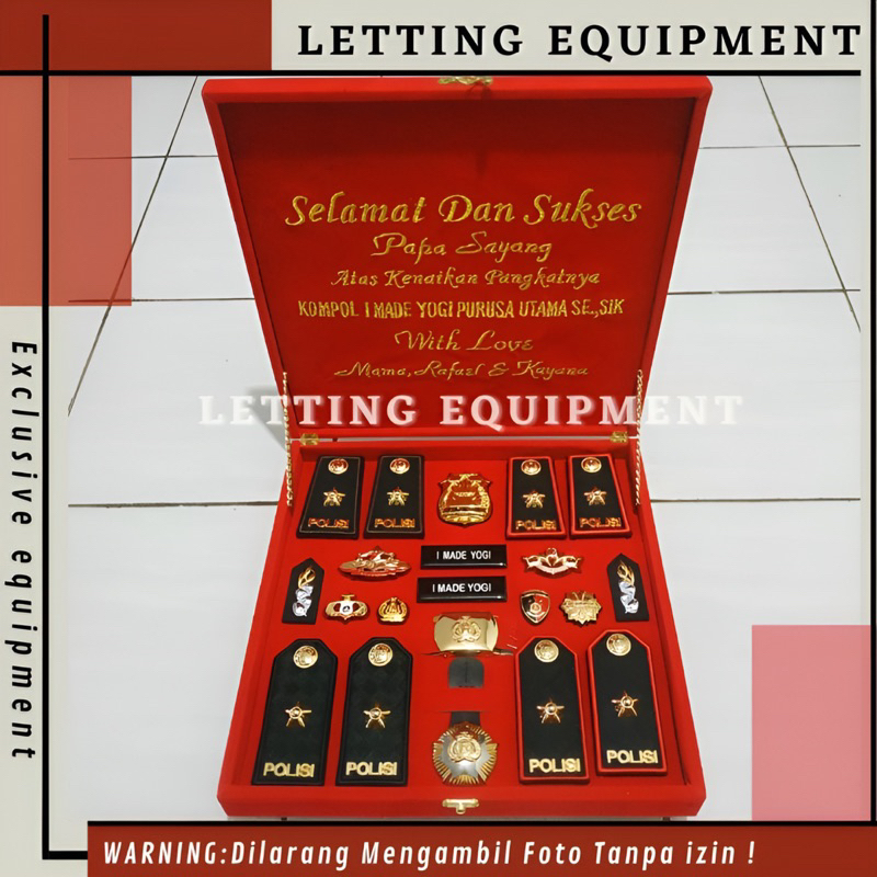 Jual Pangkat Kompol Perwira Polri Set Box Custom reques ucapan Atribut ...