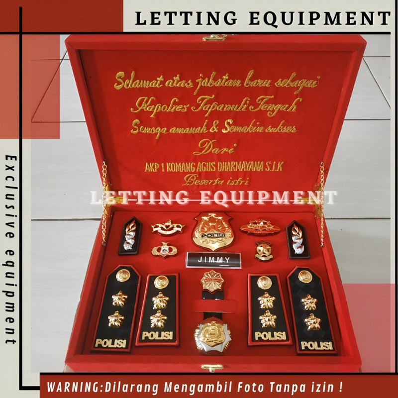 Jual Pangkat AKBP PDH PDU Perwira Polri Set Box Custom reques ucapan ...