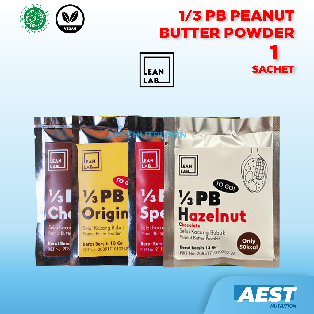 Jual Lean Lab 1/3 PB Selai Kacang Bubuk Sachet 13 gram (Peanut Butter ...