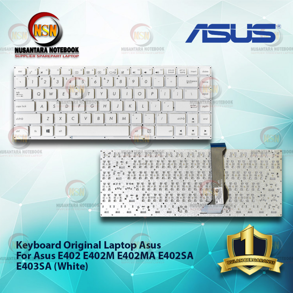 Jual Keyboard Laptop Asus E402 E402M E402MA E402SA E403SA - Putih White ...
