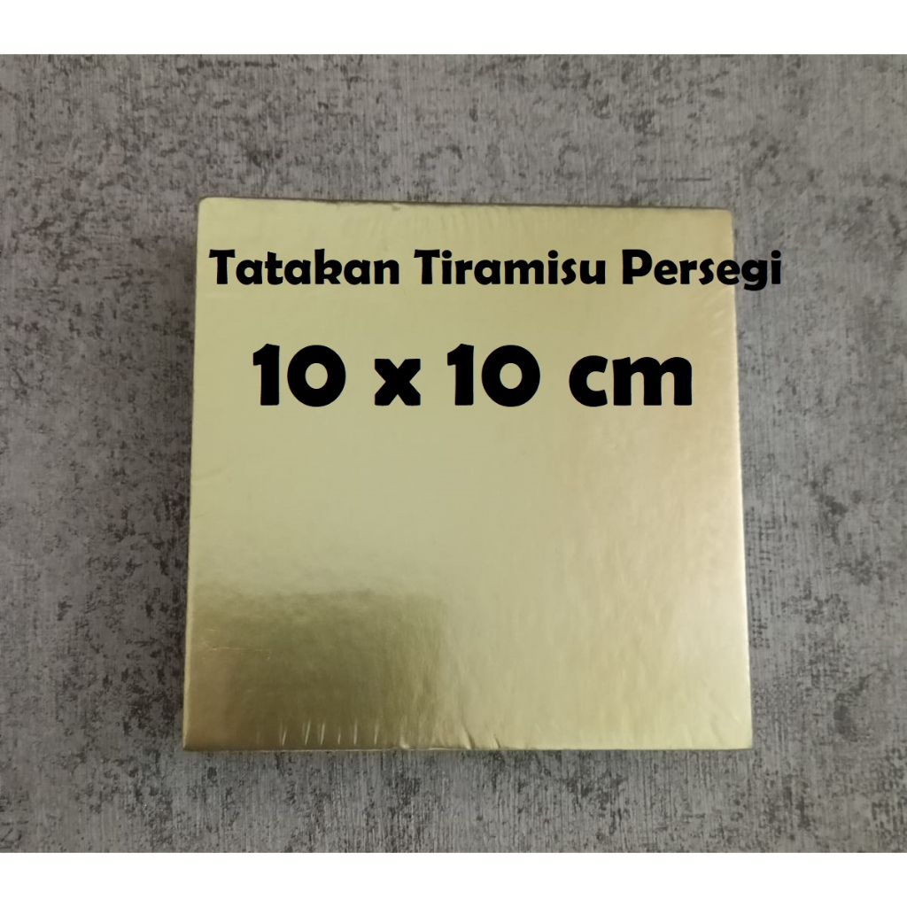 Jual Tatakan Tiramisu Persegi 10x10 cm Kue Alas Cake Slice Gold Emas ...