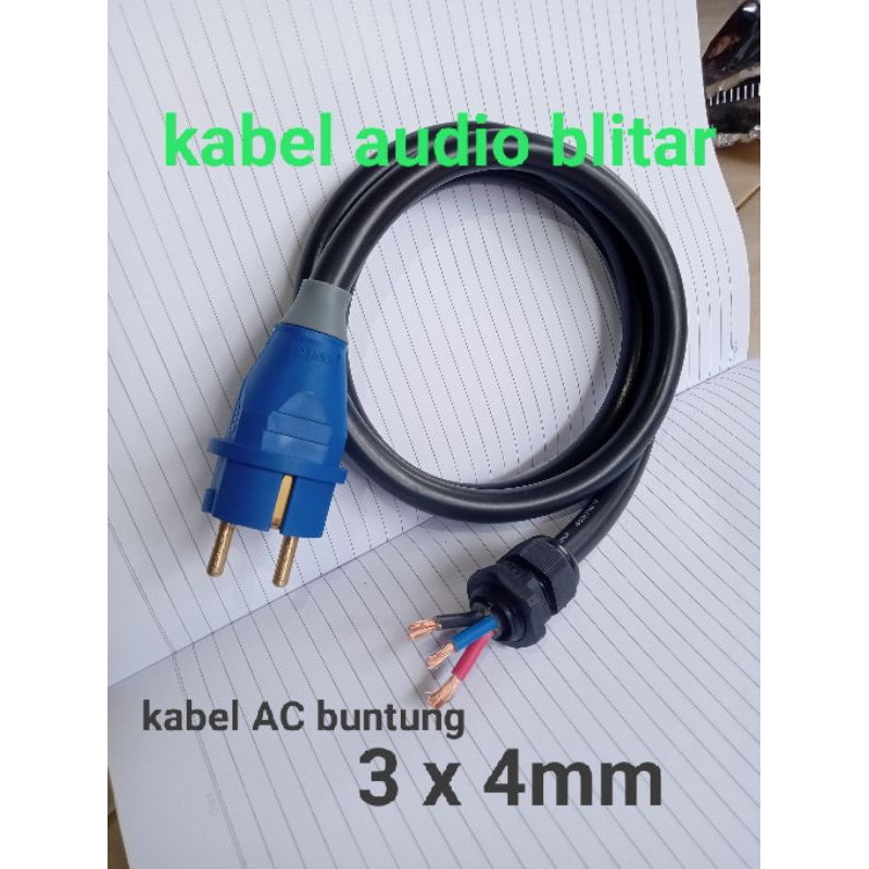 Jual kabel AC power built up 3x4mm .. panjng 1,25m -2 meter | Shopee ...