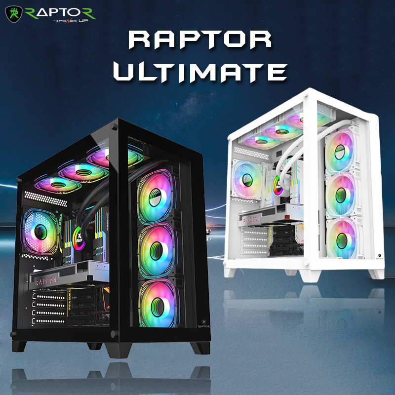 Jual Casing Gaming Raptor ULTIMATE termasuk 4 FAN ARGB FULL ATX - PUTIH ...