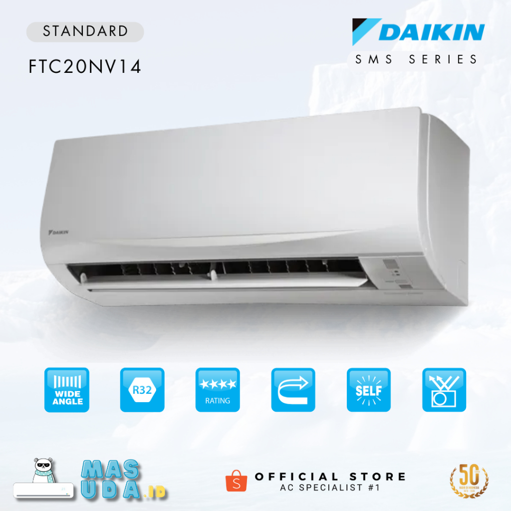Jual AC Daikin 3/4 PK Standard Thailand FTC20NV14 Super Mini Split ...