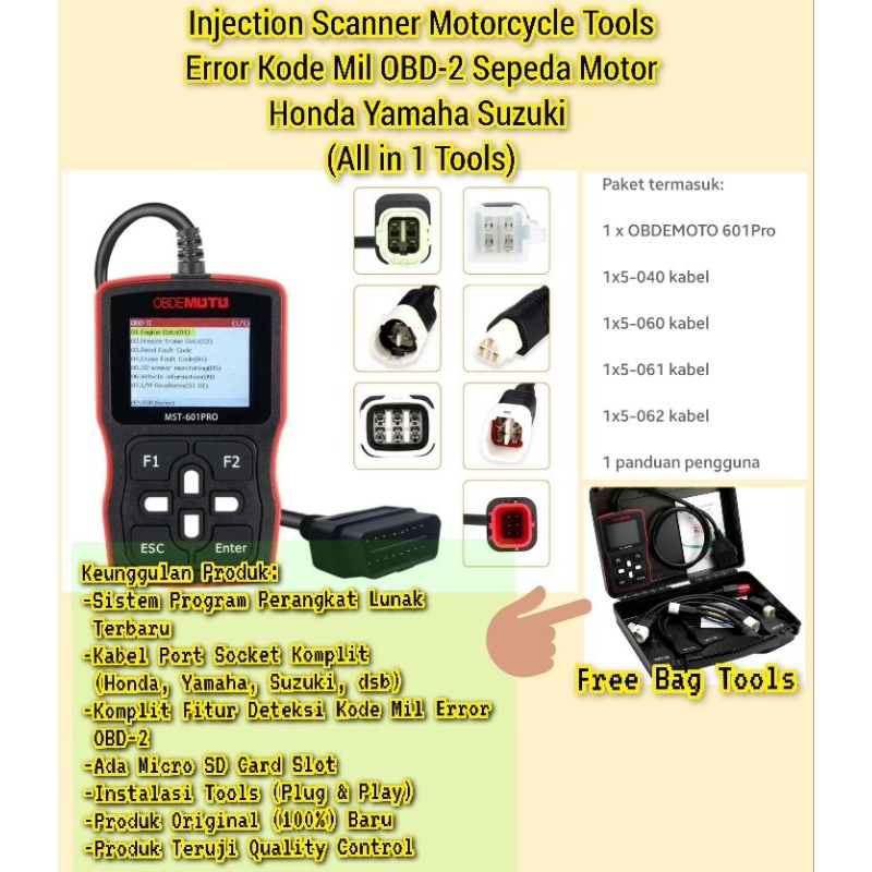 Jual JDiag OBDE Moto Pro Scanner Detector Injection Tools Reset Error ...