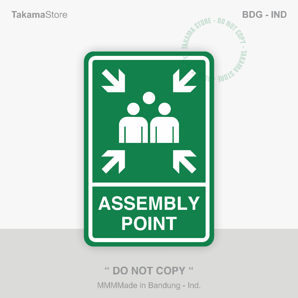 Jual Assembly point sign - Size 20cm x 30cm - Alumunium plate | Shopee ...