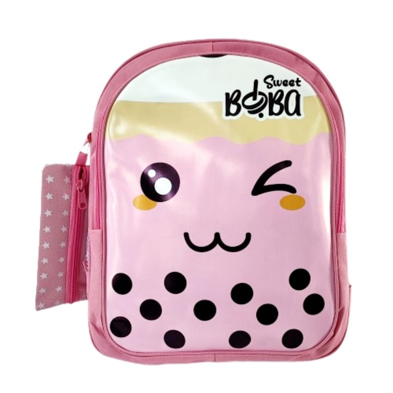 Jual BOPIN Official Tas Sekolah Anak Perempuan Gambar Boba, Bonus Botol Minum dan Tempat Pensil ...