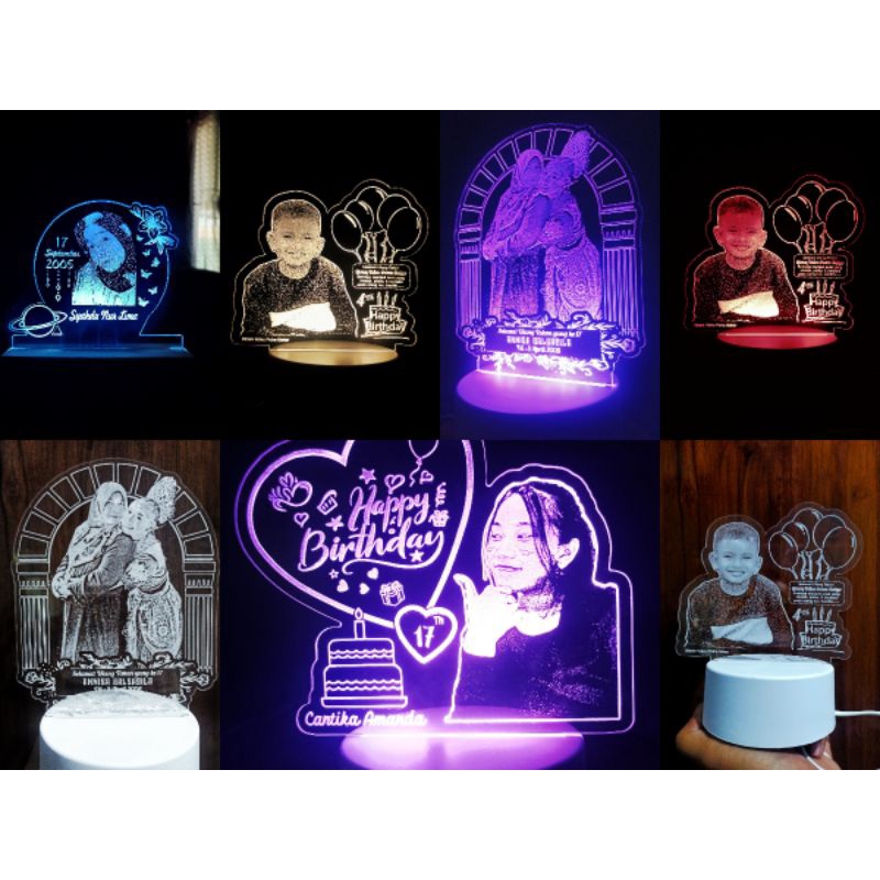 Jual lampu hias lampu akrilik lampu led custom kado hadiah bisa request ...