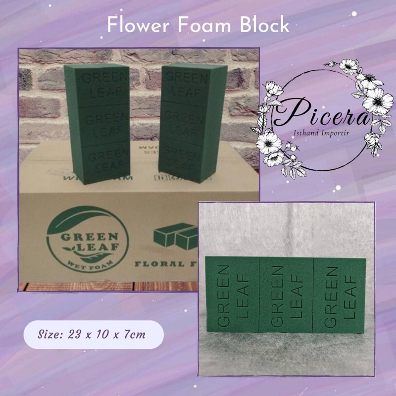 Jual Busa Bunga Basah Wet Flower Floral Foam Block Green Leaf untuk ...