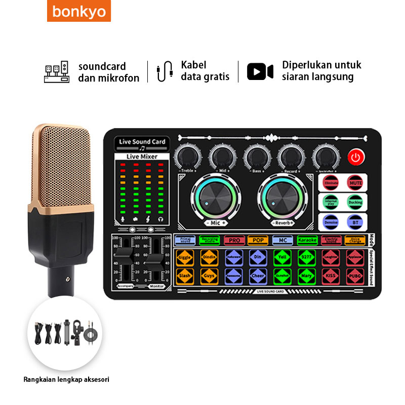 Jual Bonkyo F999 SoundCard Bluetooth compatible External Wireless DJ ...