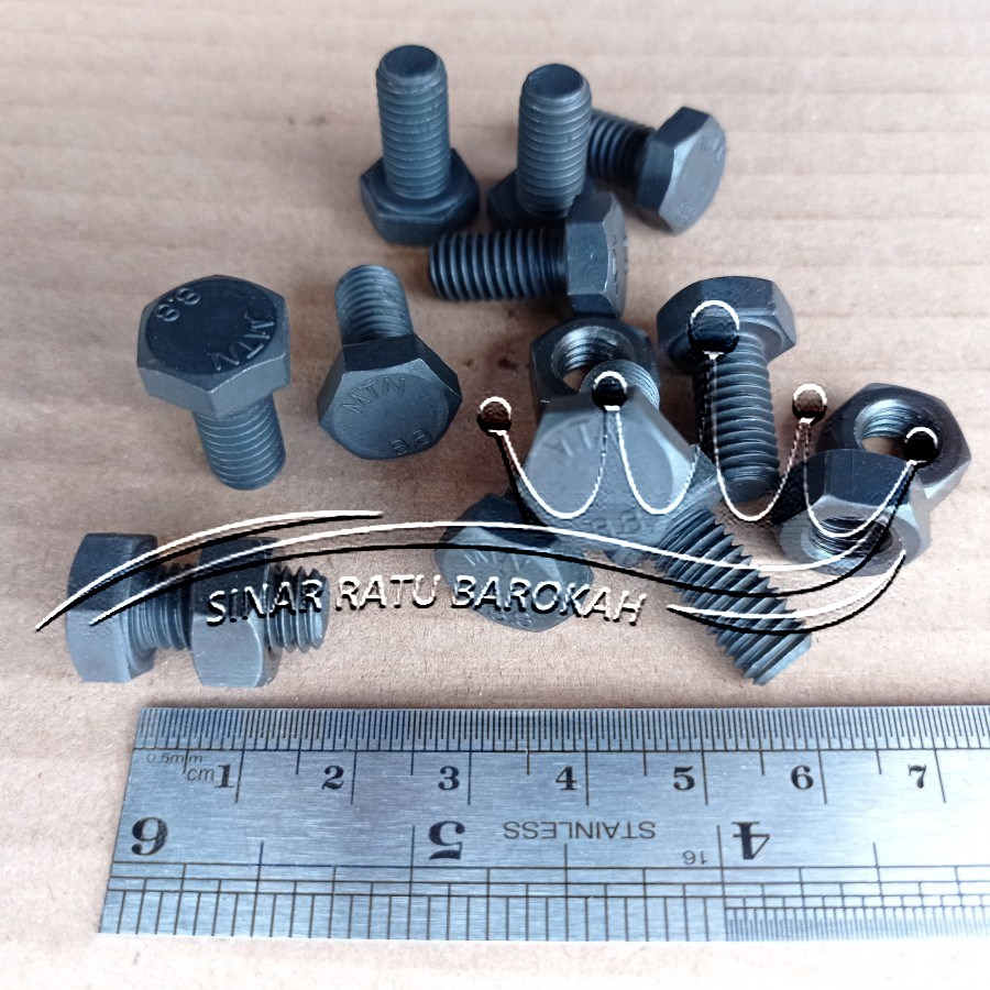 Jual BAUT KUNCI 13 BAJA M8X16 PANJANG 1,6 CM 1,6 CM GRADE 8.8 HTB M8 X ...