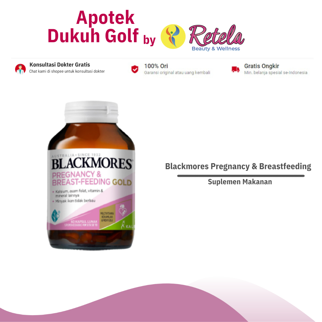 Jual BLACKMORES PREGNANT & BREASTFEEDING GOLD 1 BOTOL 60 TABLET ...