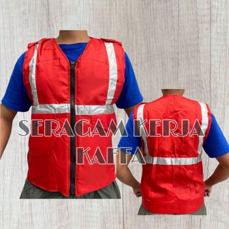Jual Bisa COD! Rompi Merah Parasut Skotlet Rompi Lapangan Rompi Parkir ...
