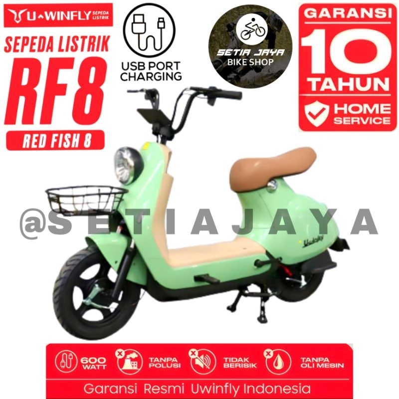 Jual Sepeda Listrik E-Bike UWINFLY REDFISH 8 RF8 48V 12Ah 600 Watt New ...