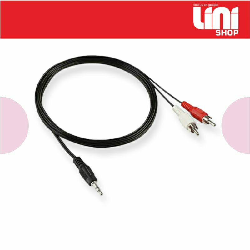 Jual Kabel audio to 2 RCA Kabel RCA 2 in 1 panjang 1,5M | Shopee Indonesia