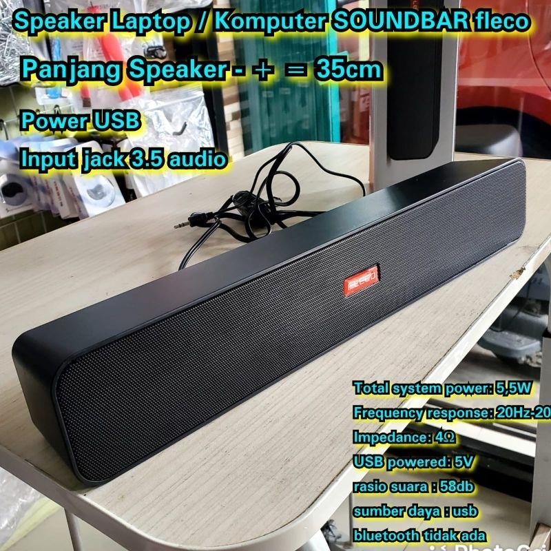 Jual Speaker Komputer Laptop Soundbar Jack input audio kabel Power USB ...