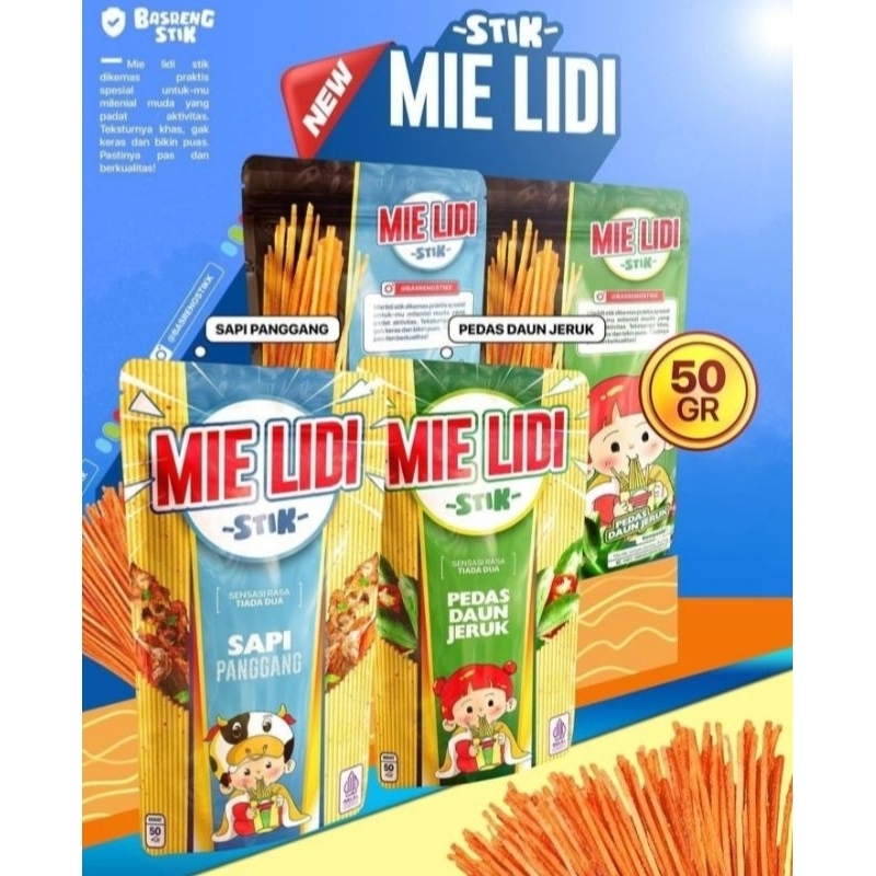 Jual Mie Lidi Stik Enak Dan Gurih Dengan Berbagai Macam Rasa Kemasan 50 ...
