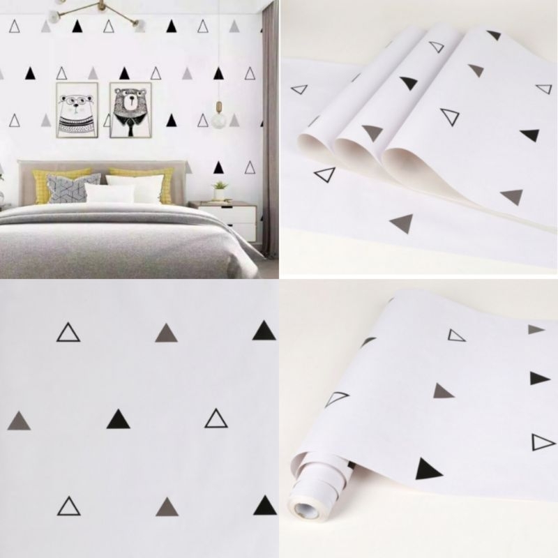 Jual REAL PICT (COD)!! WALLPAPER STICKER DINDING SEGITIGA KECIL HITAM ...