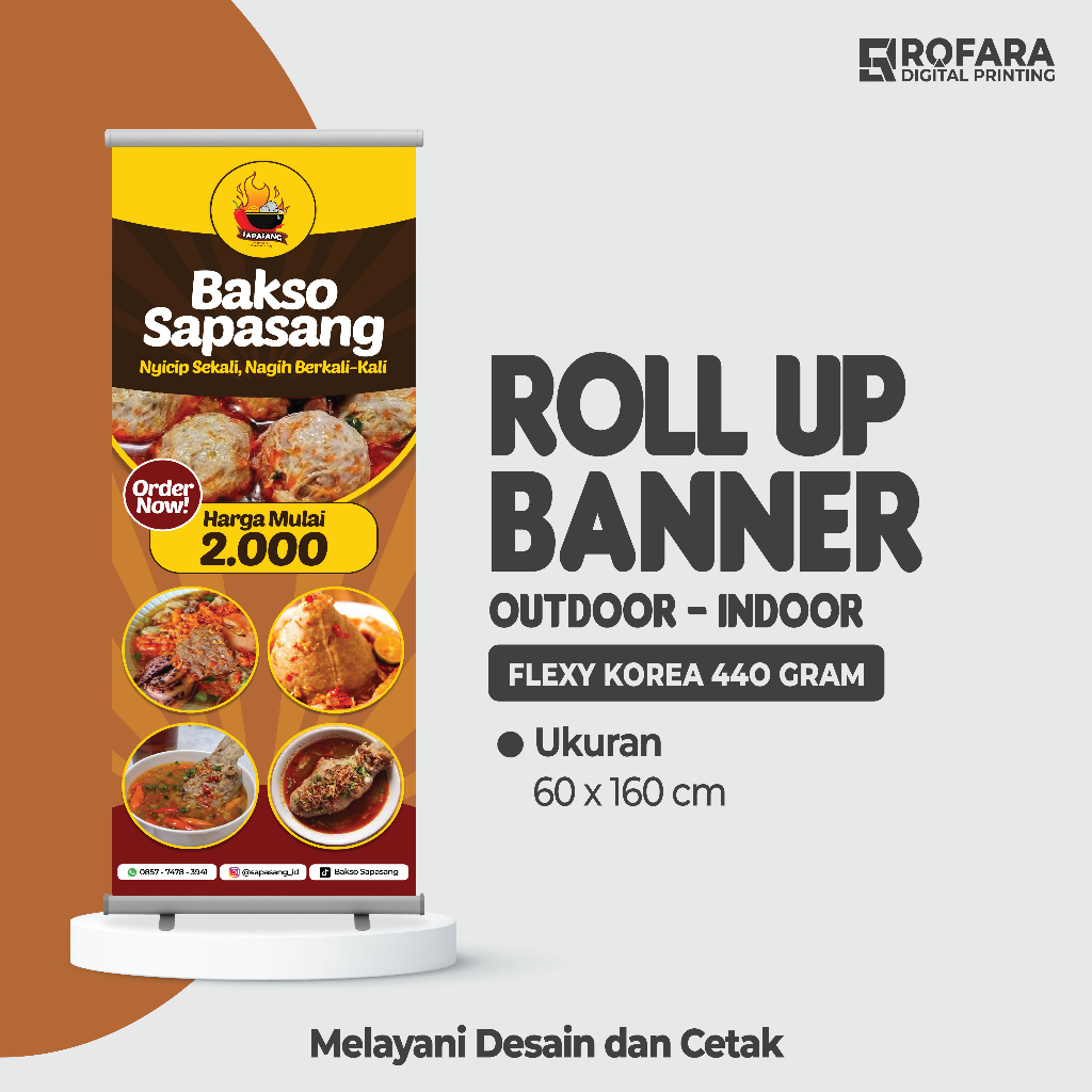 Jual Roll Up Banner | Bahan Flexy Korea 440 gram - Ukuran 60 x 160 cm | Shopee Indonesia