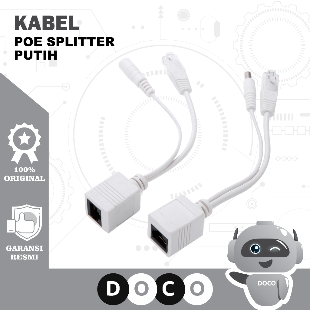 Jual Kabel POE Splitter Putih Cable Injector Spliter Adapter CCTV ...