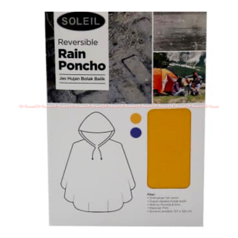 Jual Soleil Reversible Rain Poncho Jas Hujan Model Mengembang Ponco ...