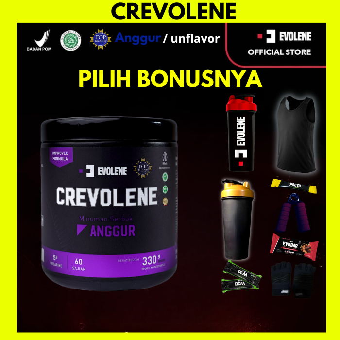 Jual CREVOLENE CREATINE EVOLENE 330 GR GRAM 330GR 60 SERVING ORIGINAL ...