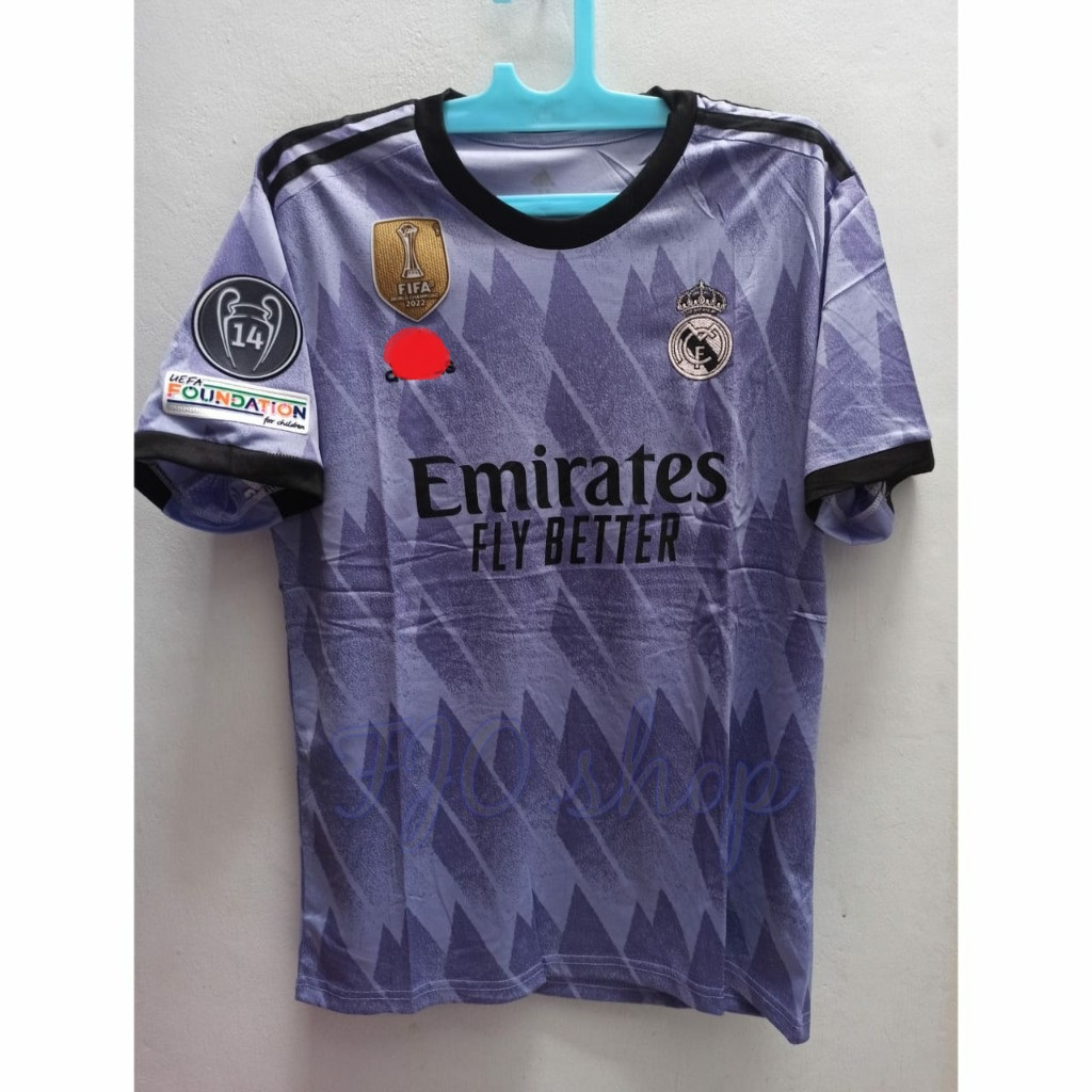 Jual MADRID AWAY 2022 FULL PATCH UCL + FIFA | Shopee Indonesia