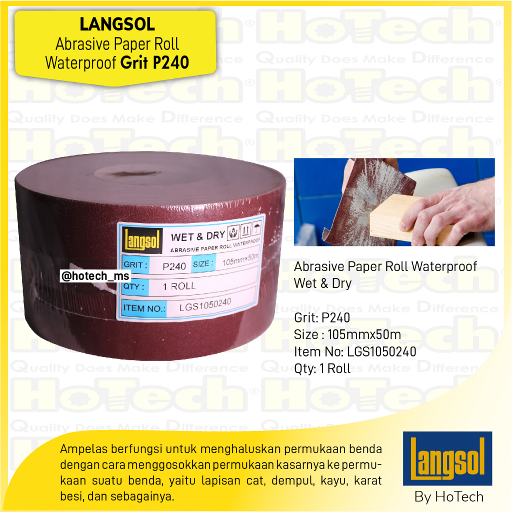 Jual Kertas Amplas Roll | Langsol | Abrasive Cloth Roll, Waterproof ...