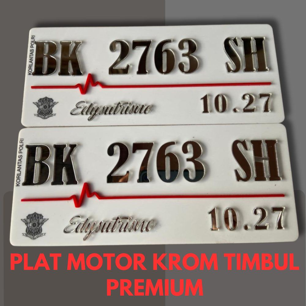 Jual Plat nomor motor krom Premium / Plat Nomor Timbul Aklirik chrome ...