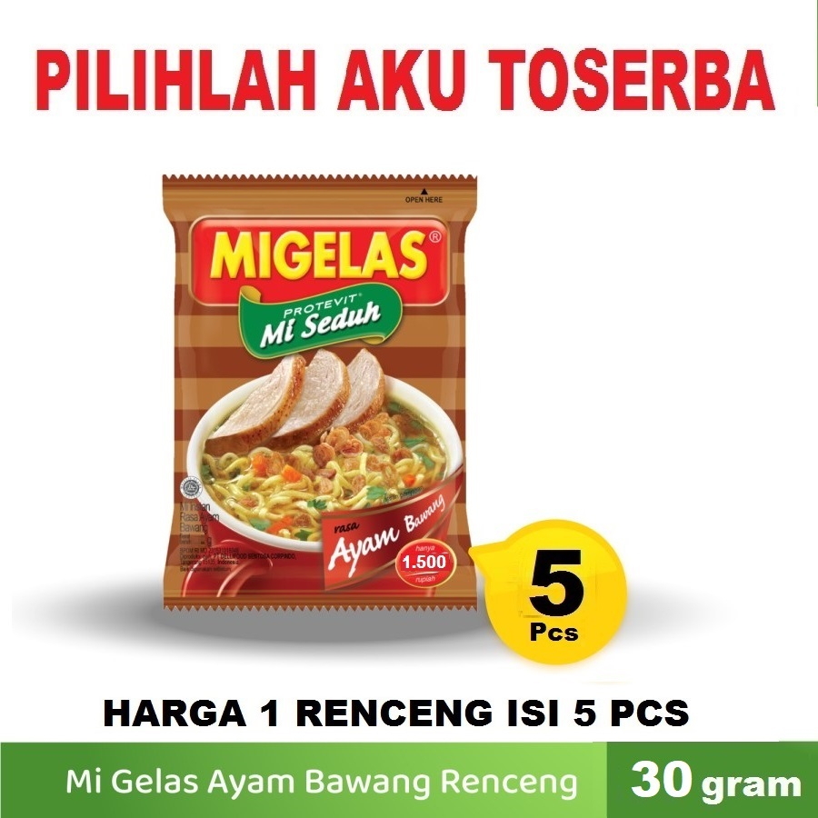 Jual Mie Gelas Migelas Rasa Ayam Bawang @30 Gr -(HARGA 1 Renceng isi 5 ...