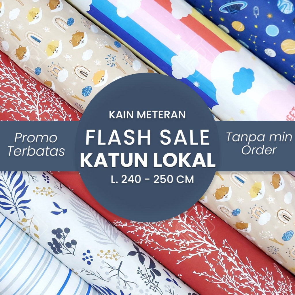 Jual FLASH SALE KATUN LOKAL CVC MOTIF KATUN BEVERLY STARLIGHT KAIN ...