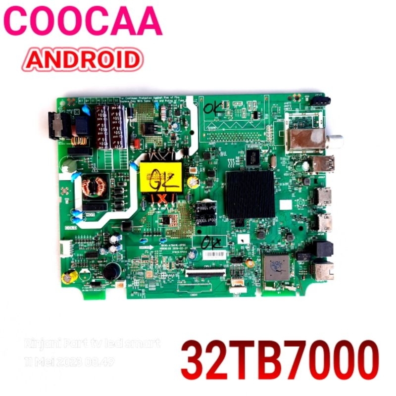 Jual MAINBOARD ANDROID SMART DIGITAL TV LED COOCAA 32TB7000 MB 32TB7000 ...