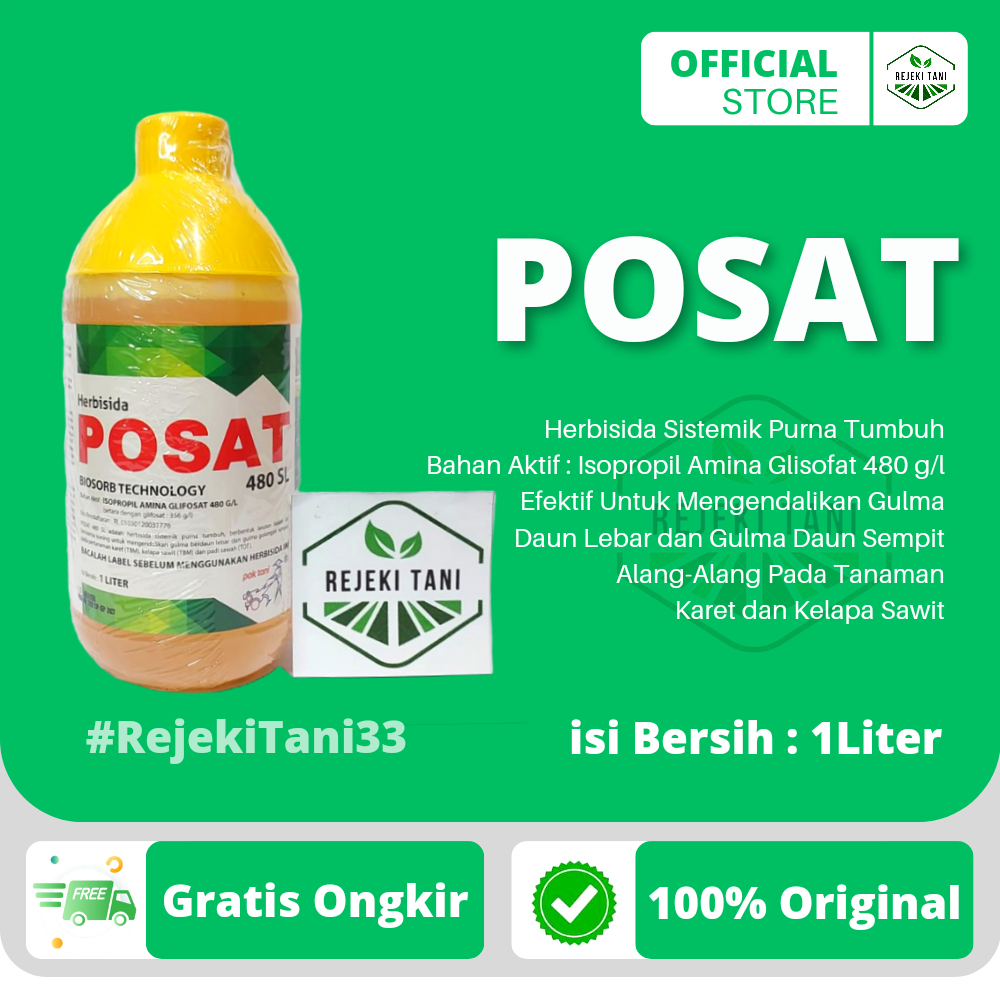 Jual Herbisida POSAT 480 SL Biosorb Technology 1 Liter Sistemik Purna ...