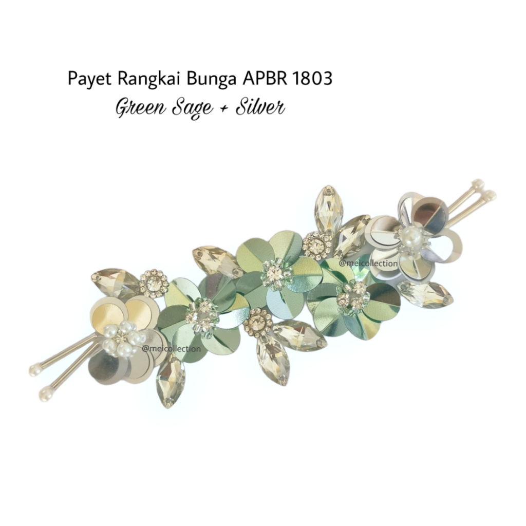 Jual Payet Rangkai Bunga 3d Lengan Bahu Pundak Pinggang Apbr 1803 Green