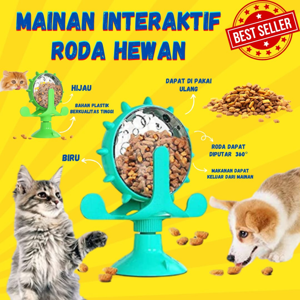 Jual Mainan Interaktif Bentuk Roda Putar Pet Feeder Mainan Kucing dan ...
