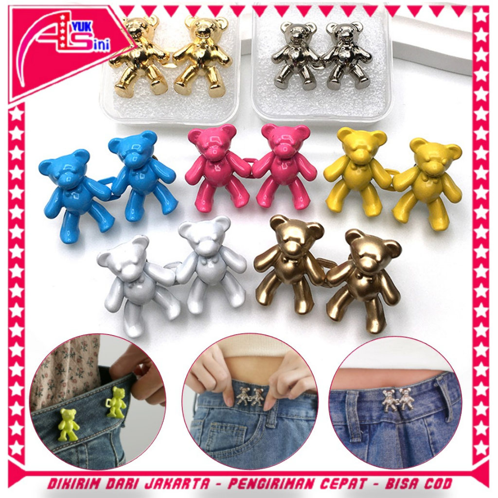 Jual AS Kancing Pengecil Jeans beruang Bahan Metal Dapat Dilepas ...