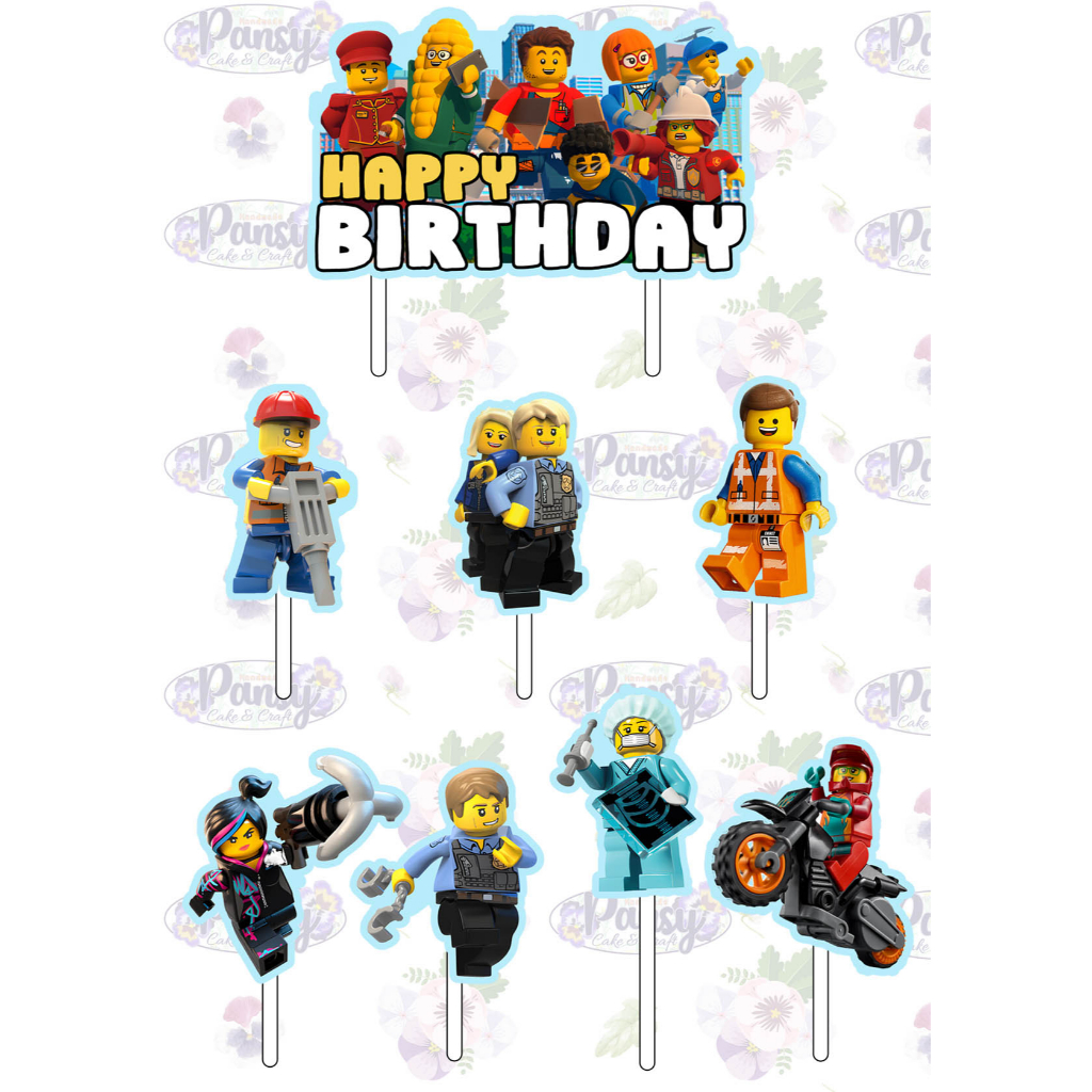 Jual Cake topper / cupcake topper Lego City / lego movie + banner ...