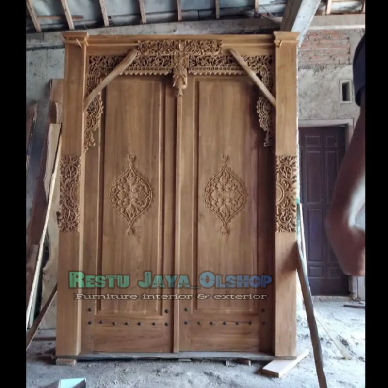 Jual Pintu minimalis Pintu ukir Pintu gebyok jati | Shopee Indonesia