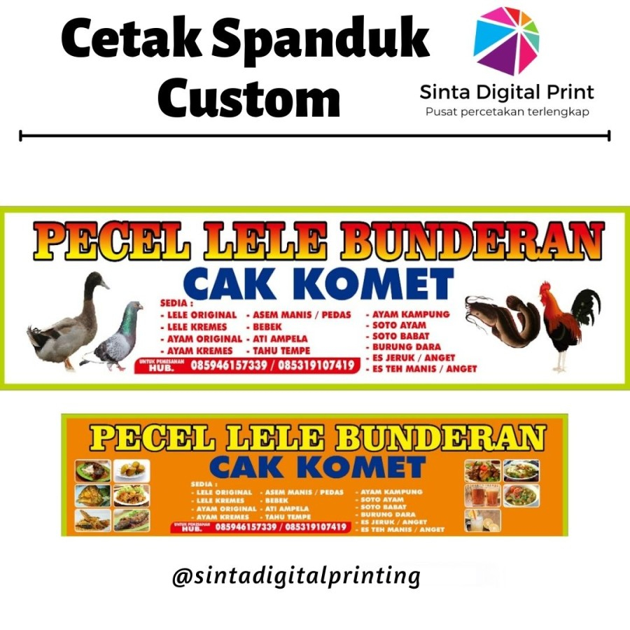 Jual Cetak Spanduk Banner Toko Kios Warung Pecel Lele Custom Desain dan ...