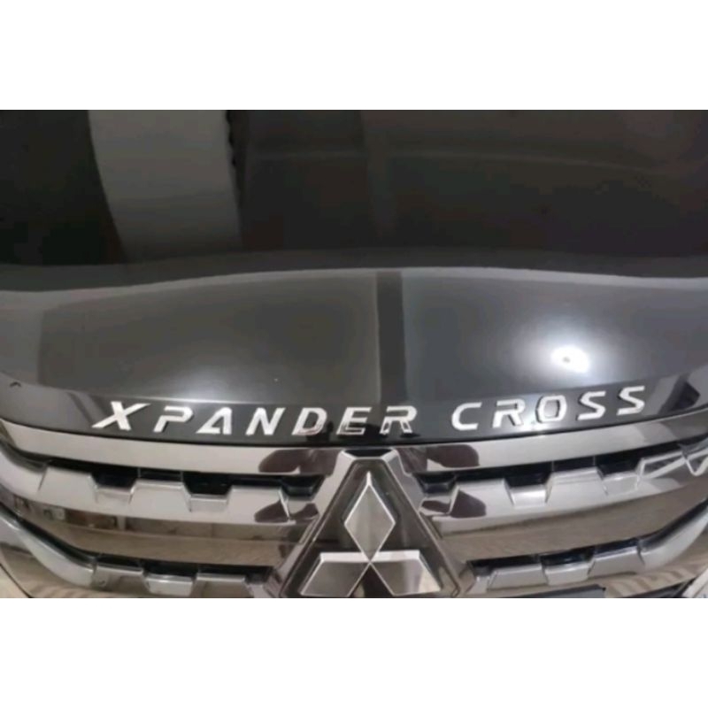Jual Logo Emblem Kap Mesin XPANDER CROSS TEBAL Warna Chrome Tulisan ...