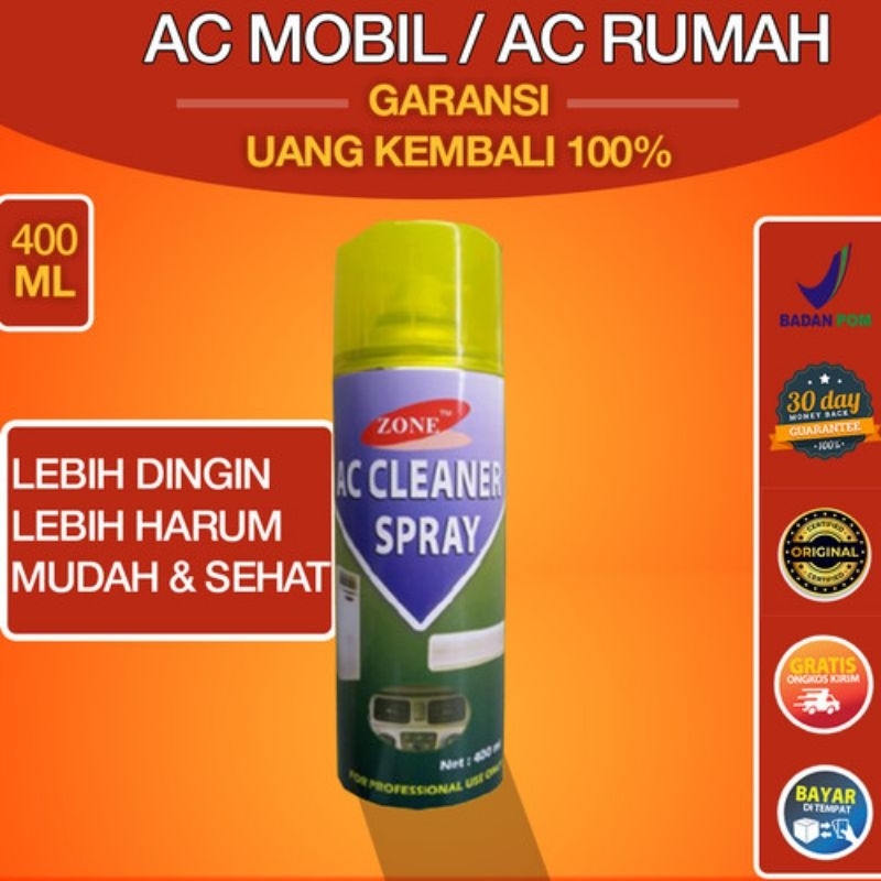 Jual AC CLEANER SPRAY PEMBERSIH AC RUMAH DAN AC MOBIL SPLIT 400 ML ZONE ...