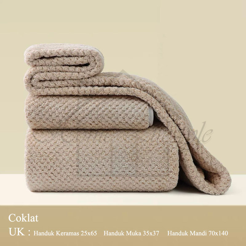 Jual HANDUK SET 3 IN 1 / HANDUK MANDI / HANDUK MUKA / HANDUK KERAMAS ...