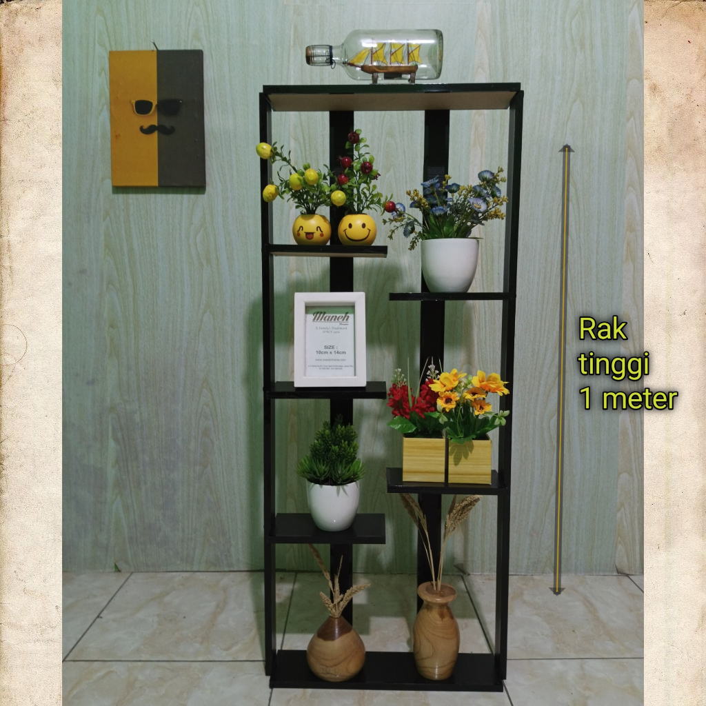 Jual Hiasan rumah rak kayu dekoasi minimalis spesial rak tinggi 1 meter ...