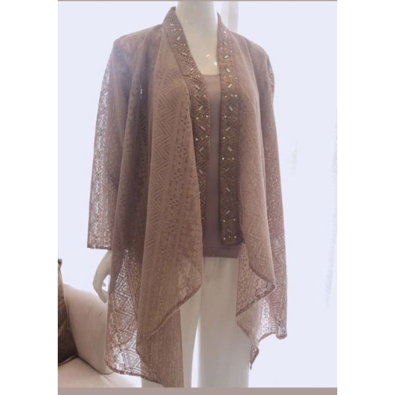Jual cardigan brokat, kondangan style, cardigan Payet, outer brokat ...