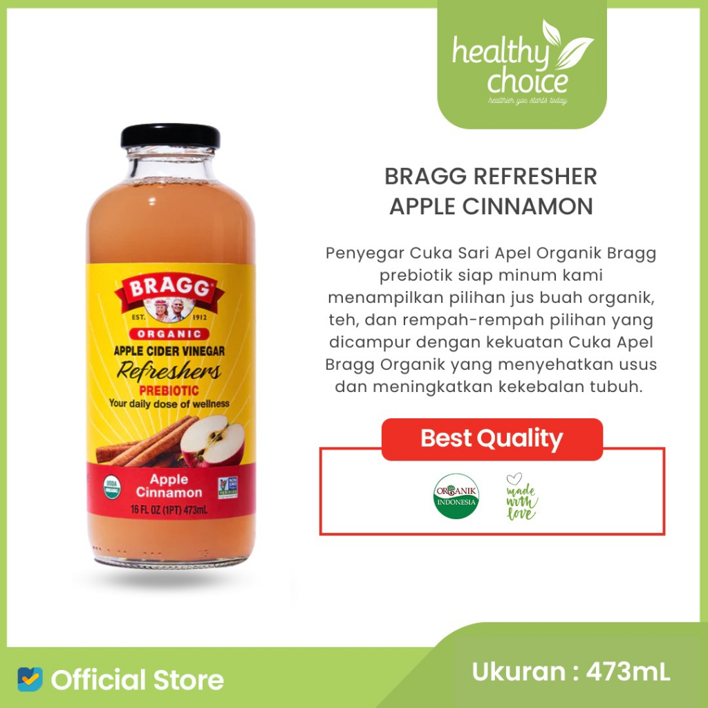 Jual BRAGG Organik ACV Refreshers Apple Cinnamon 473ml (Ready to Drink ...